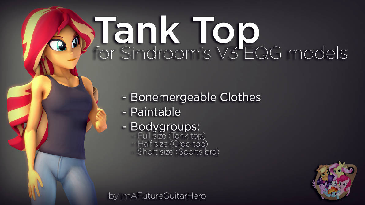 Sfm Mlp Dl Tank Top For V3 Eqg By Imafutureguitarhero On Deviantart