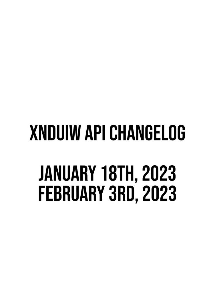 XNDUIW API Changelog (1/31/2023 - 2/03/2023) by XNDUIW on DeviantArt