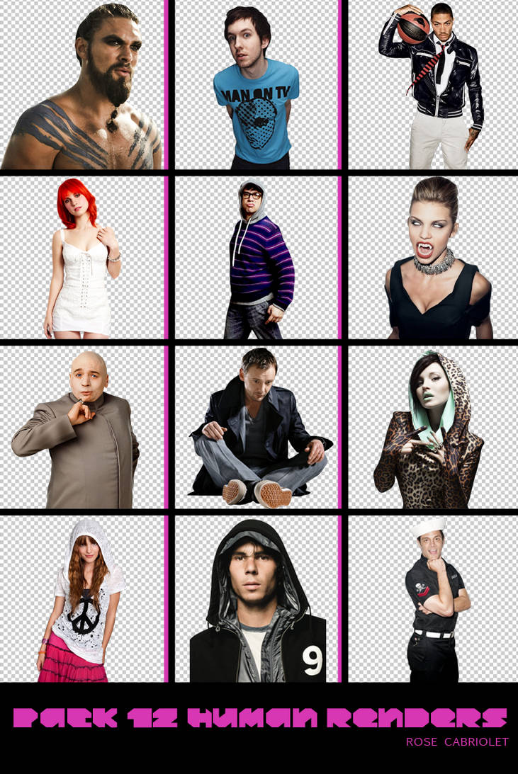 Pack 12 Human Renders by RoseCabriolet on DeviantArt