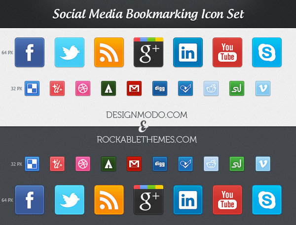 Social Media Bookmarking Icons by ProRock on DeviantArt