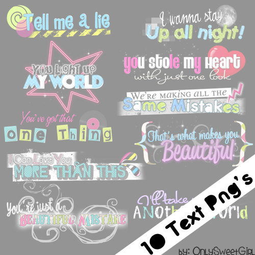 1O Text Png's 1D by OnlySweetGirl on DeviantArt