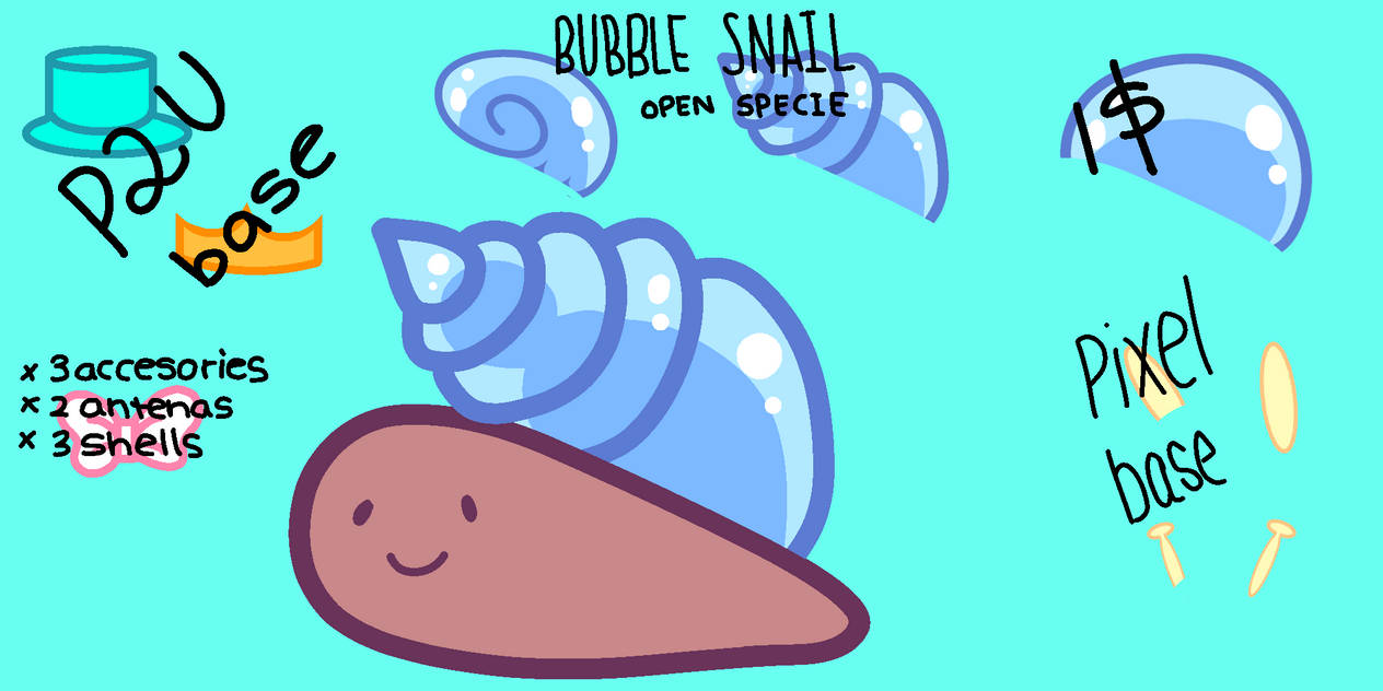 Bubble Snail Base P2U ONLY 1$ by SarahSuresh-Art on DeviantArt