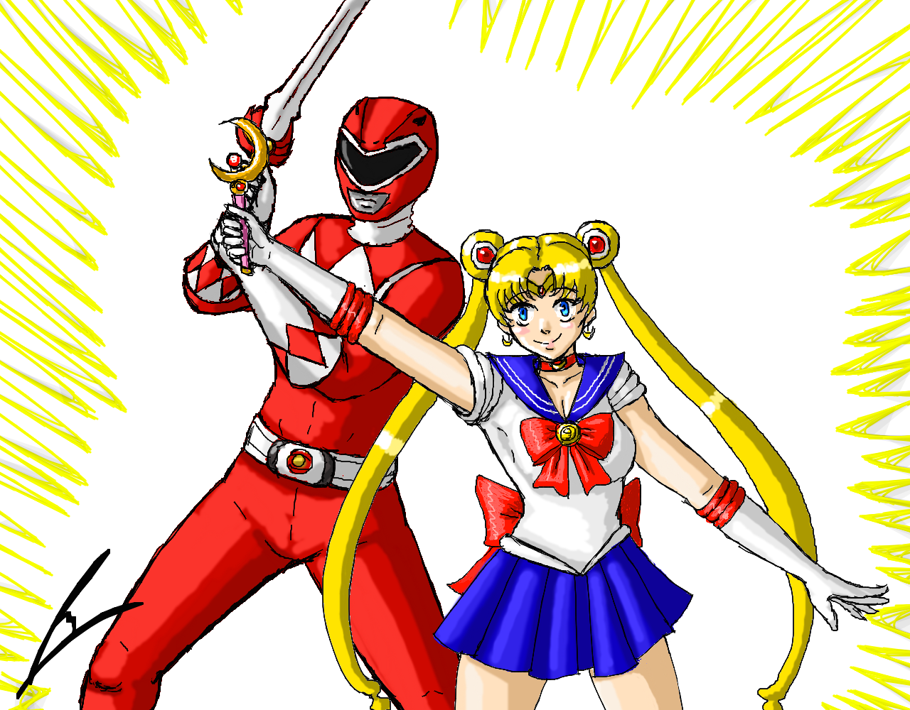Red ranger and Sailor Moon by borockman on DeviantArt
