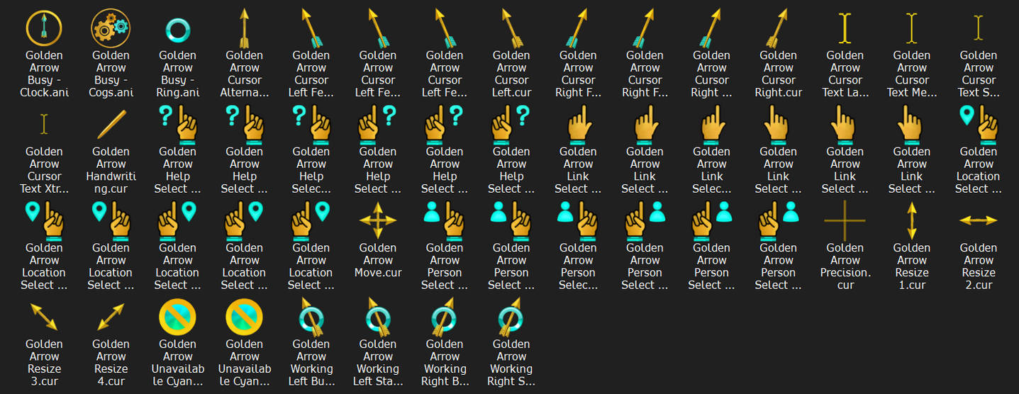 Golden Arrow Animated Cursors Left - Right Handed by SultanDeSingh on ...