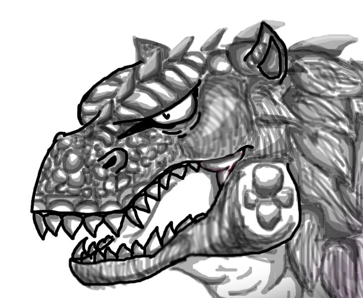 Godzilla B:w by SpinozillaRex on DeviantArt