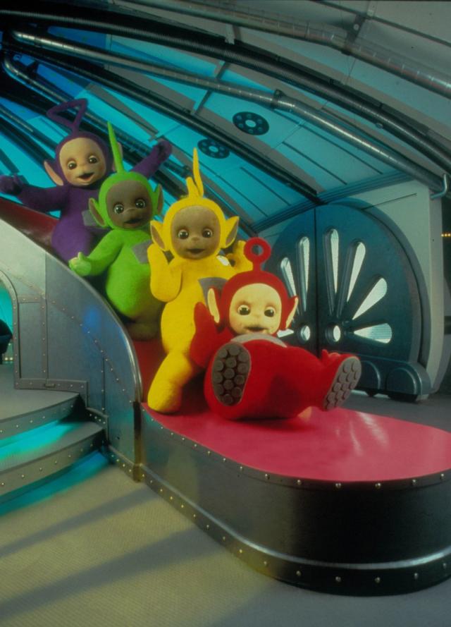The Teletubbies Sliding Down the Slide by Panyin-Brew on DeviantArt