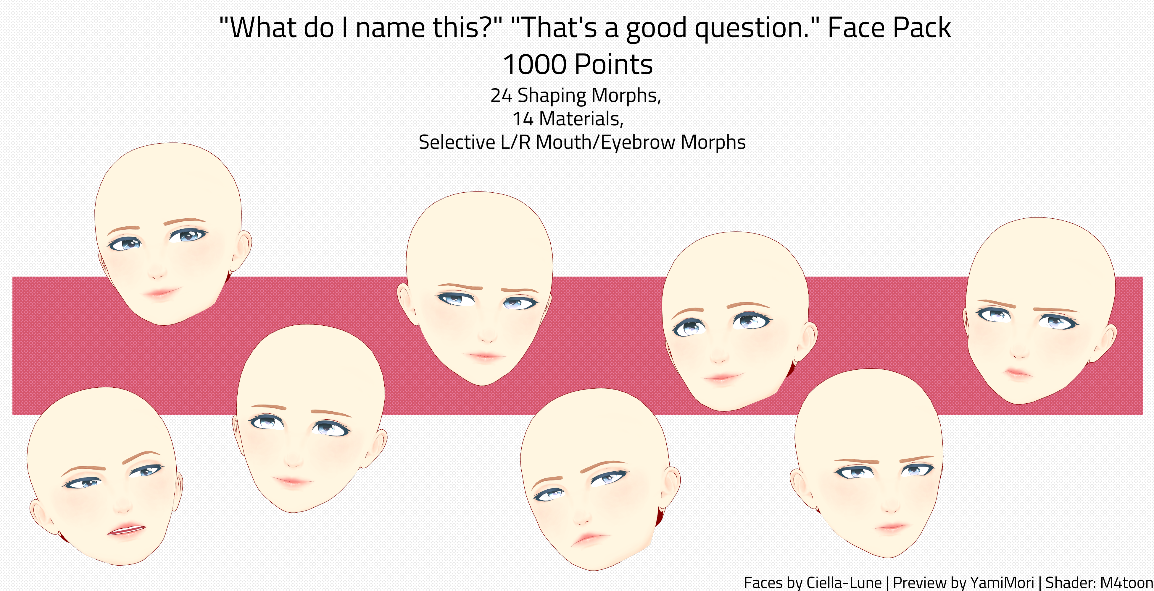 mmd miscellaneous faces [f] + p2u dl by ciella-lune on DeviantArt