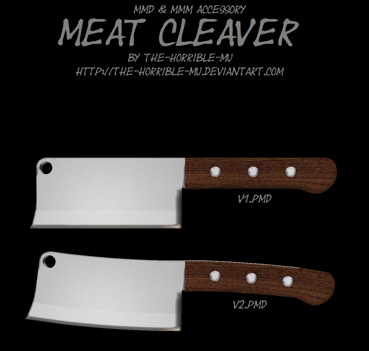 [MMD/M3 Accessory] Meat Cleaver + DL by The-Horrible-Mu on DeviantArt