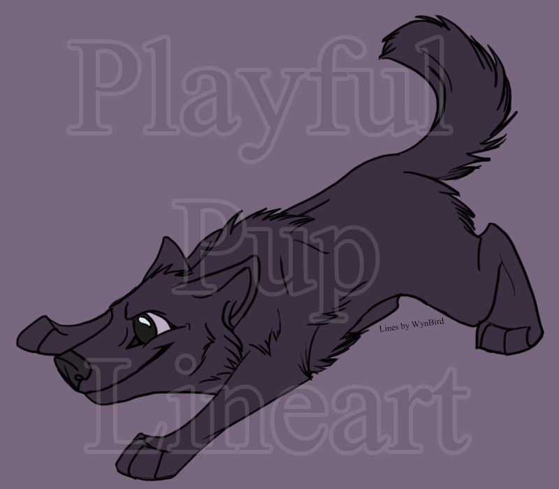 Playful Pup Lineart by WynBird on DeviantArt