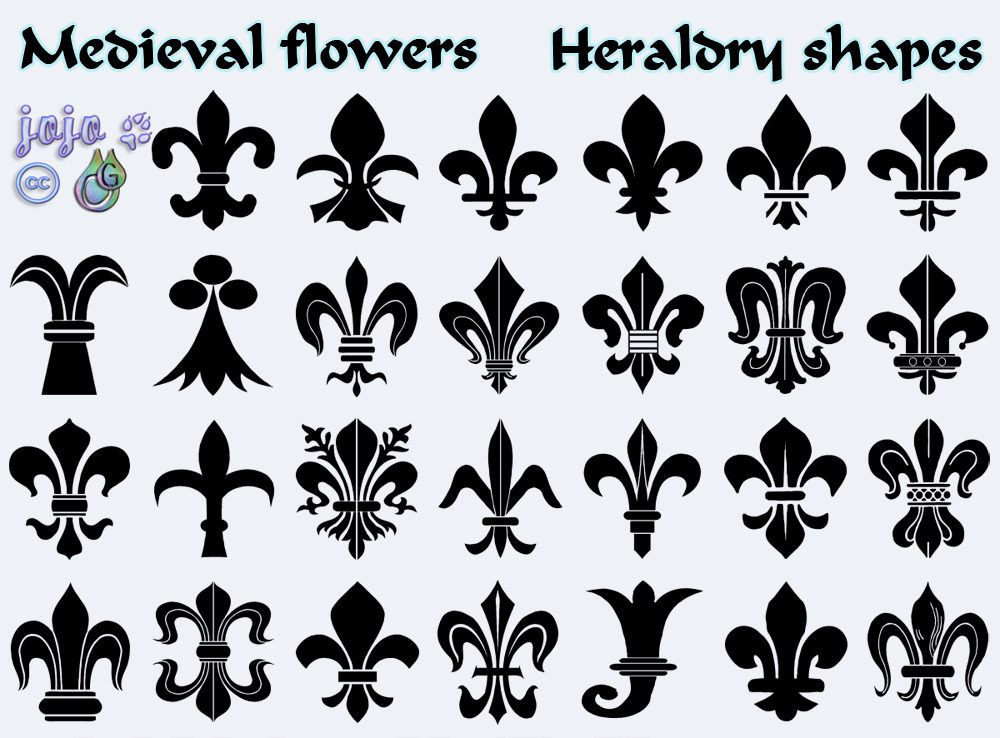 Medieval flowers Heraldry shapes by jojo-ojoj on DeviantArt