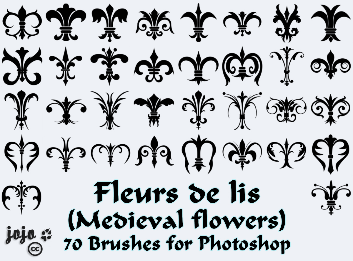 Fleurs de lis (Medieval flowers) Brushes by jojo-ojoj on DeviantArt