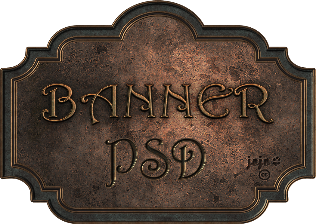 Bronze metal banner PSD 1 by jojo-ojoj on DeviantArt