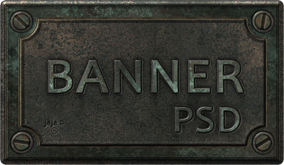 Bronze metal banner PSD 2 by jojo-ojoj on DeviantArt
