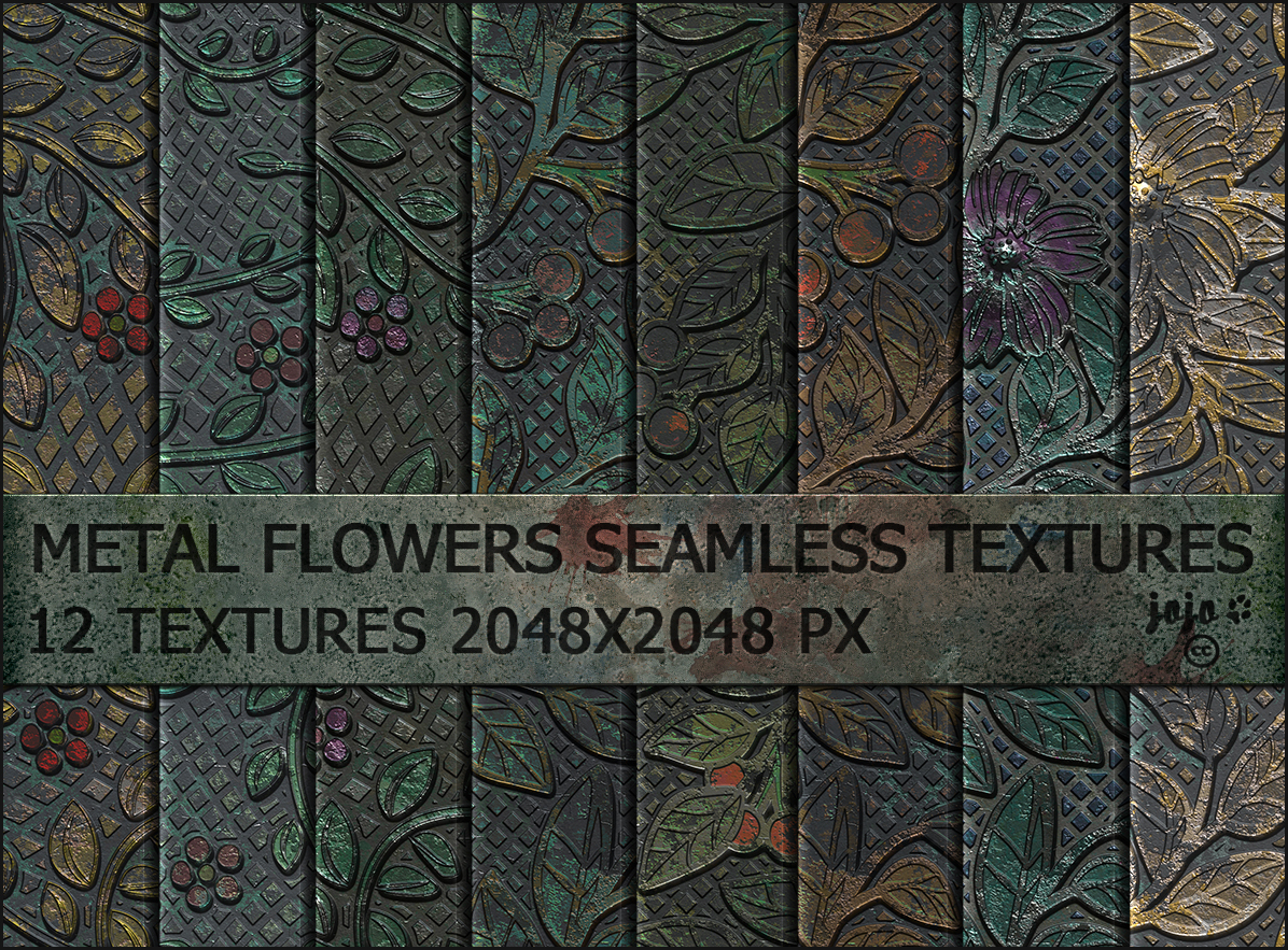 Metal flowers seamless textures by jojo-ojoj on DeviantArt