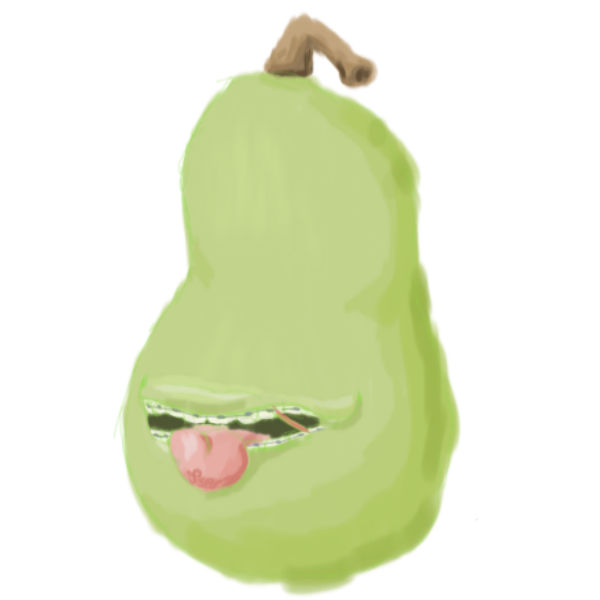 Biting pear by Jaeger-the-Great on DeviantArt