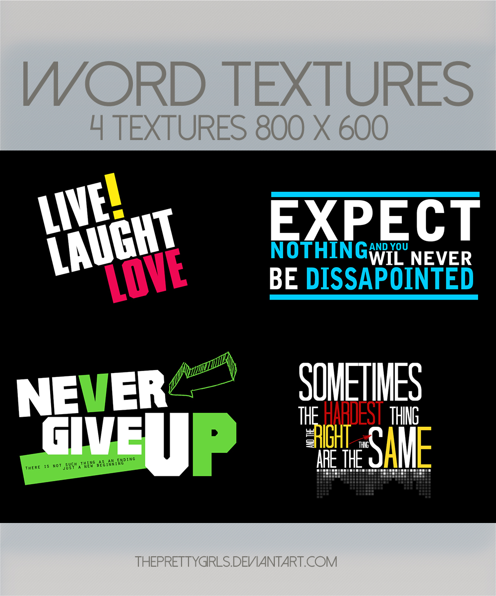 Word Textures by ThePrettyGirls on DeviantArt