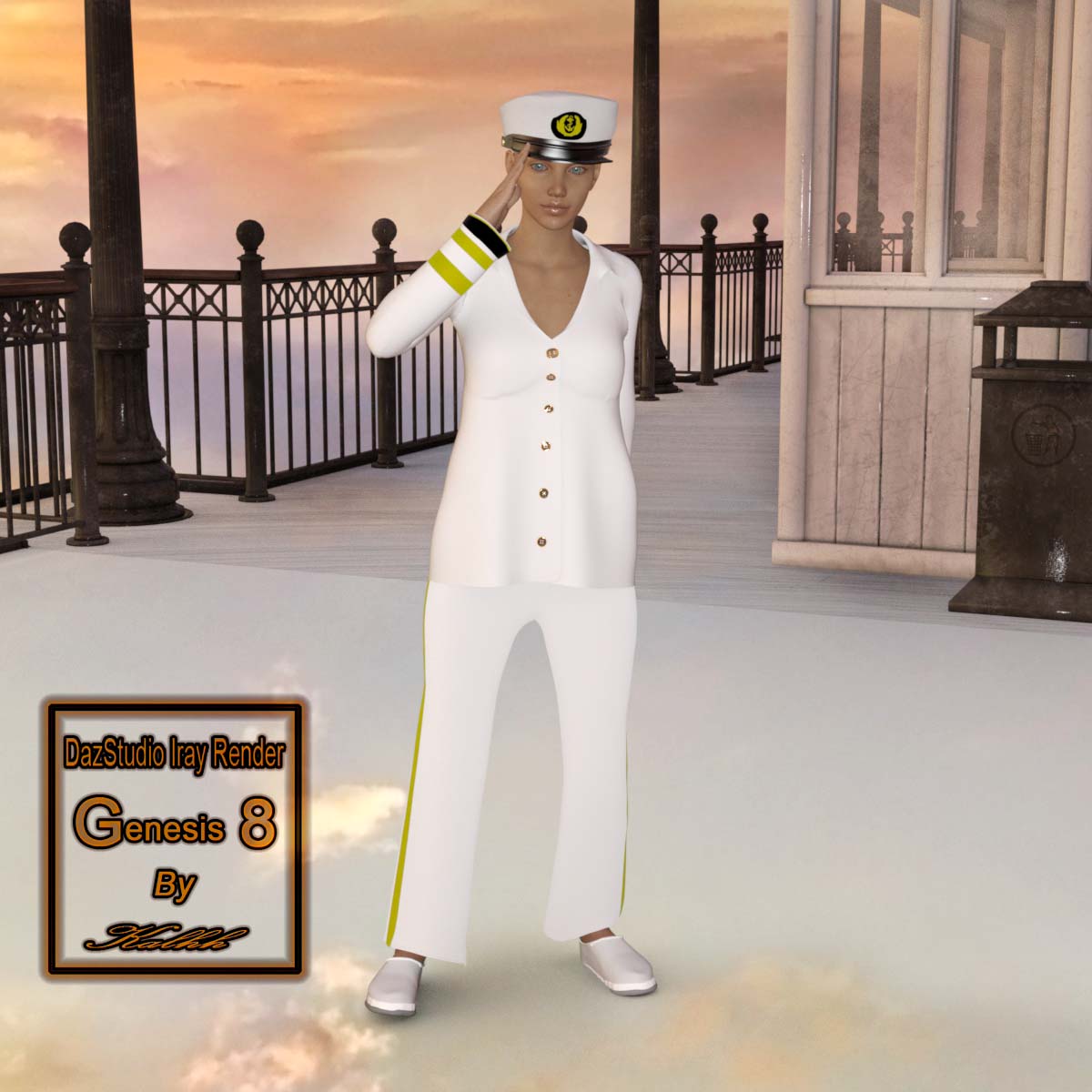 Ships Uniform for dazstudio iray genesis 8 female by kalhh on DeviantArt