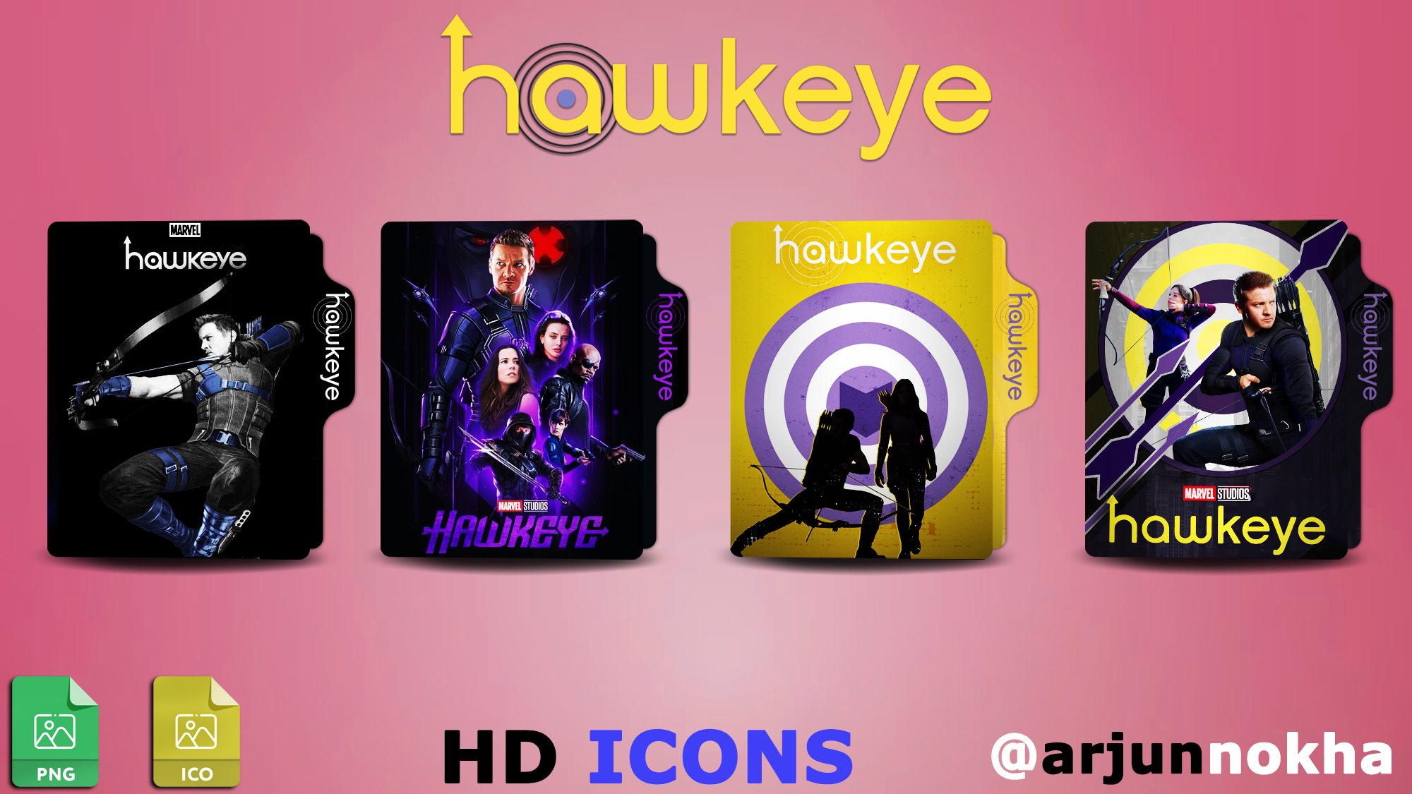 Marvel Studios Hawkeye (2021) Pack 2 Folder Icons by arjunnokha on ...