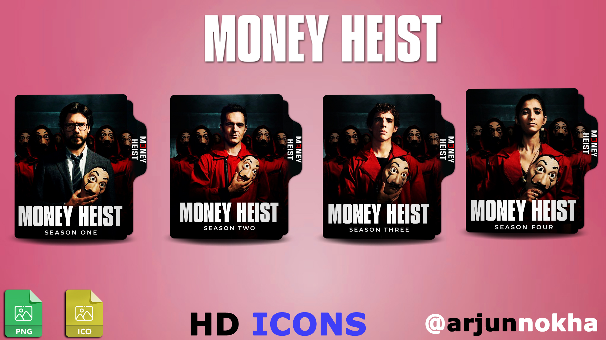 Money Heist (2017-2021) Pack 2 Folder Icons by arjunnokha on DeviantArt