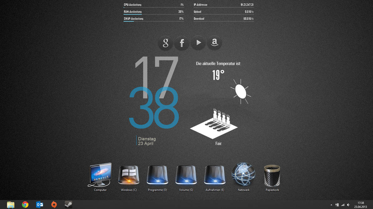 Simple Rainmeter Theme by TimmePfeife on DeviantArt