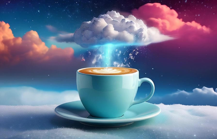 surrealism coffee sprinkled with snow ice by elie2027 on DeviantArt