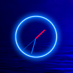 Blue Neon Clock by ManiFastStas on DeviantArt