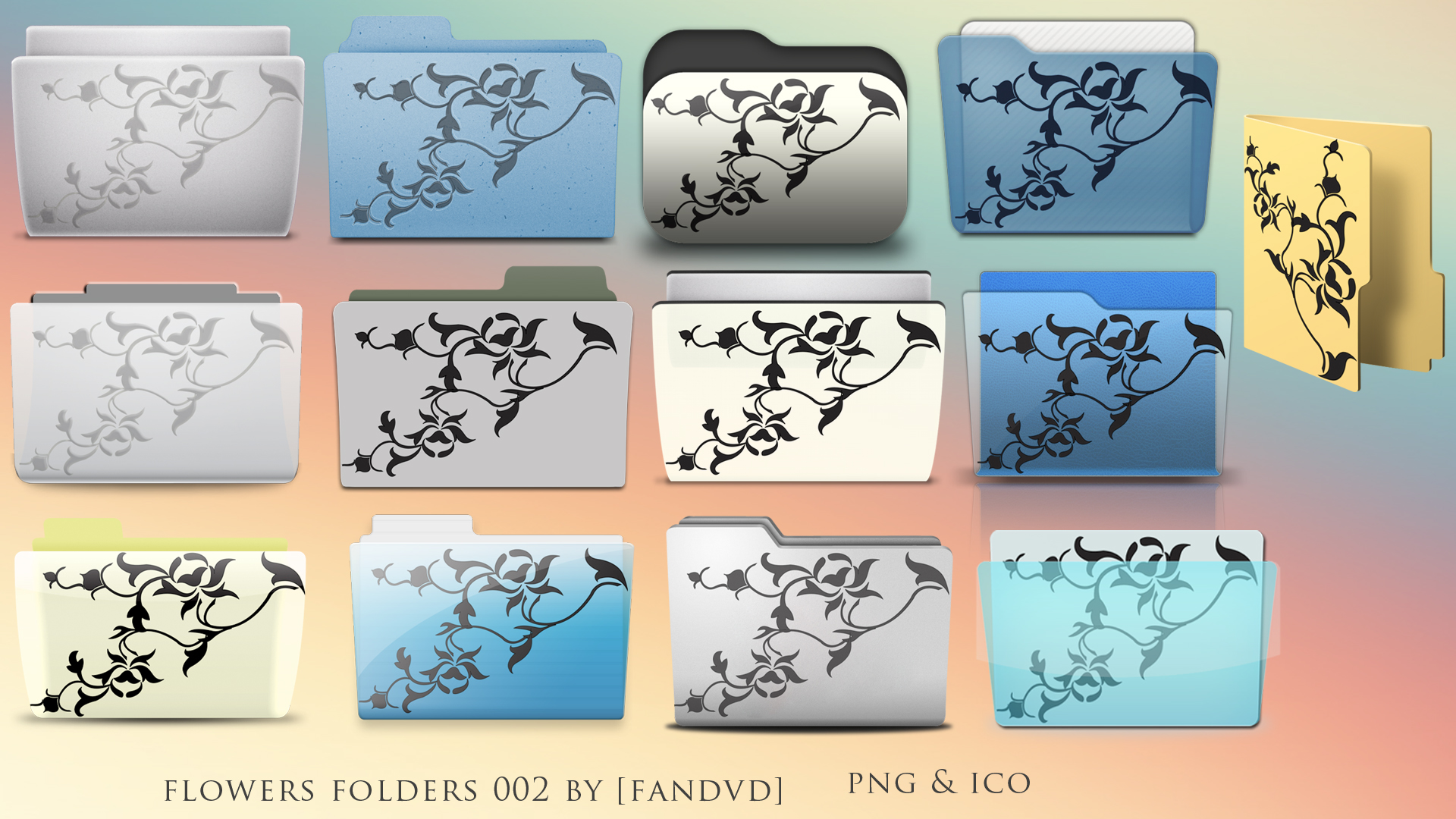 Flowers Folders 002 by fandvd on DeviantArt