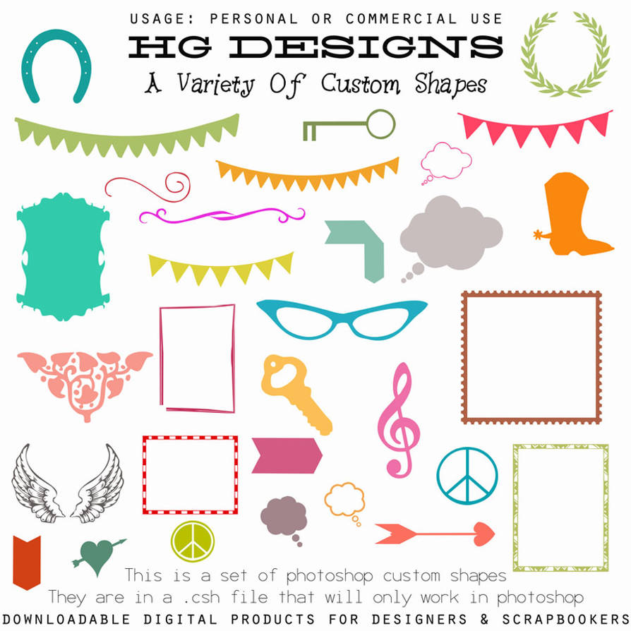 Variety Of Custom Shapes by HGGraphicDesigns on DeviantArt