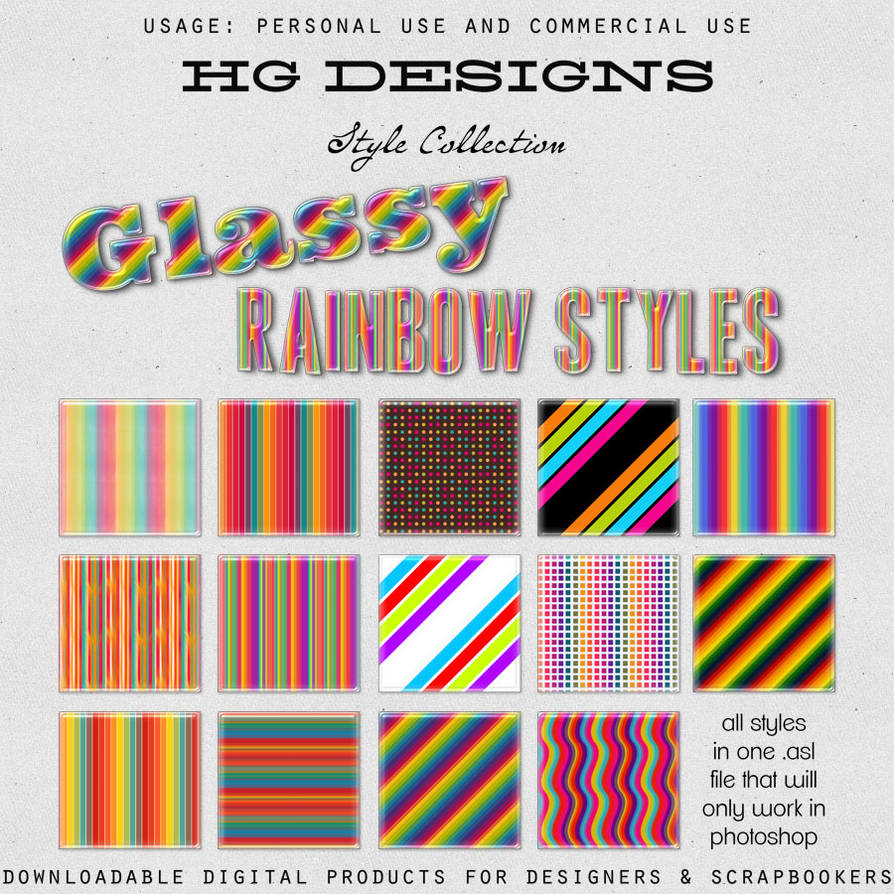 Glassy Rainbow Photoshop Styles by HGGraphicDesigns on DeviantArt