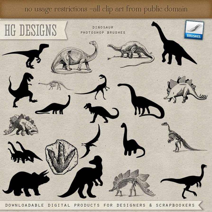 PS Brushes: Dinosaurs by HGGraphicDesigns on DeviantArt