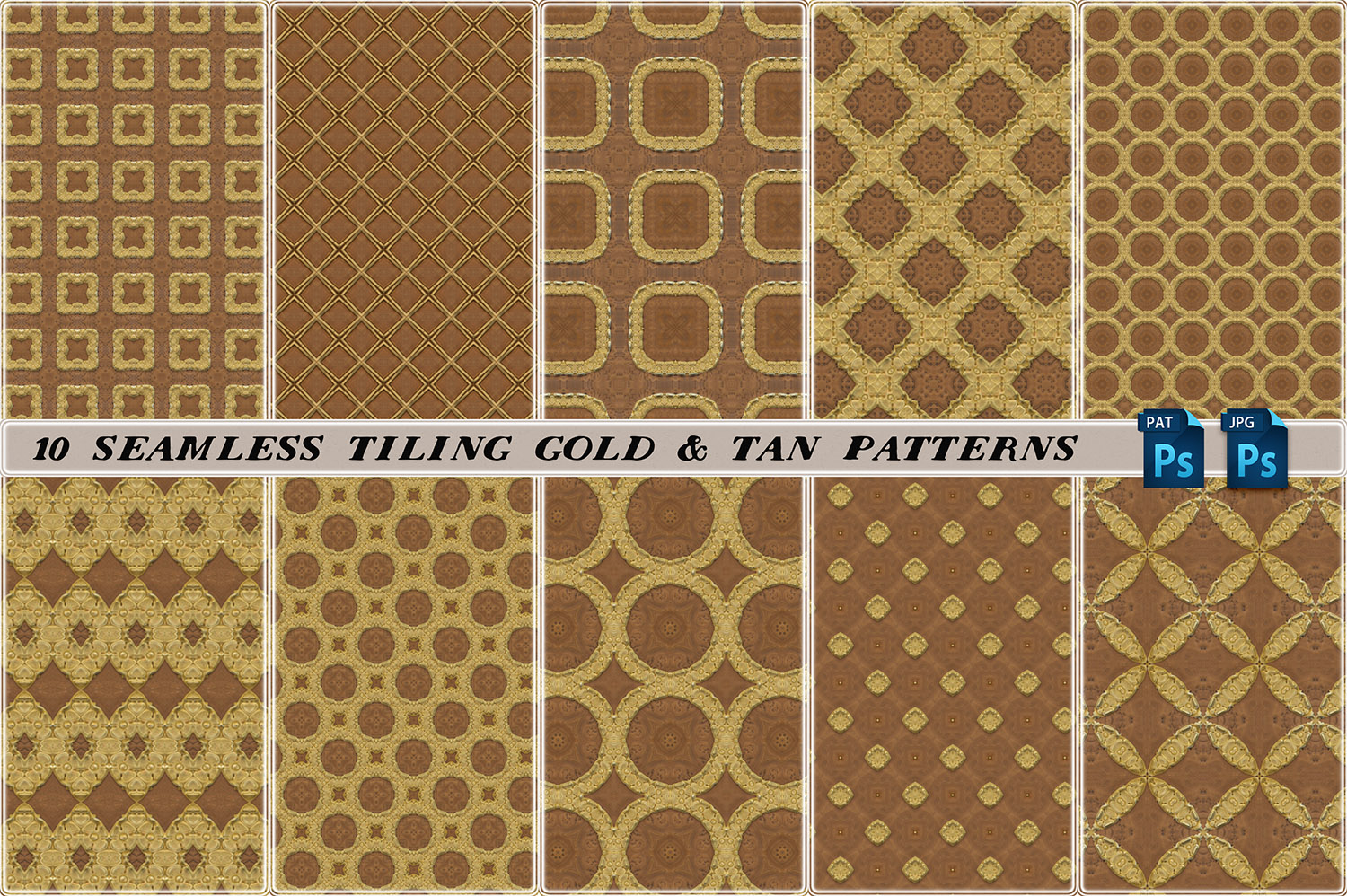 Free seamless tiling gold and tan patterns by HGGraphicDesigns on ...