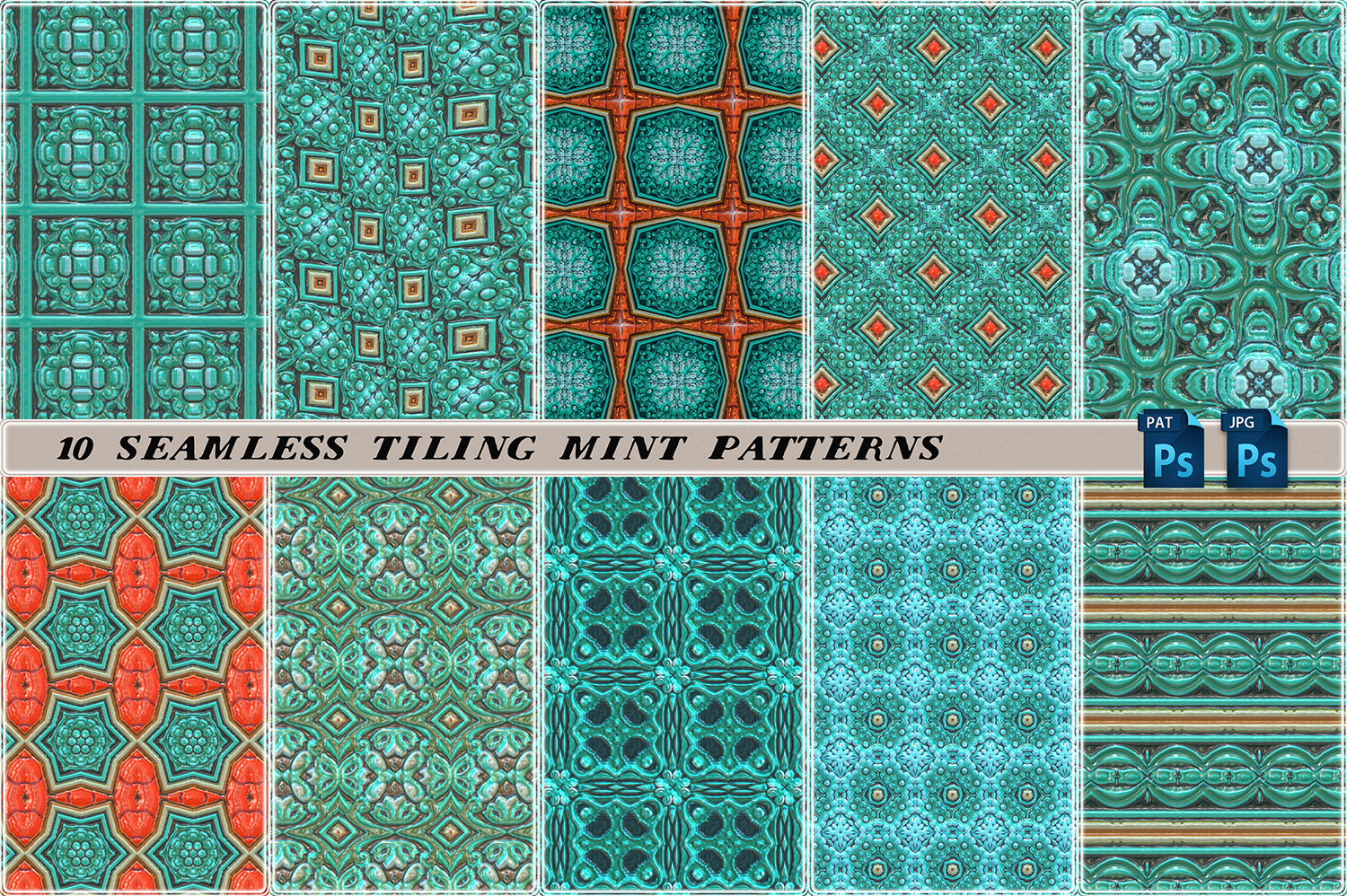 Free seamless tiling mint patterns by HGGraphicDesigns on DeviantArt