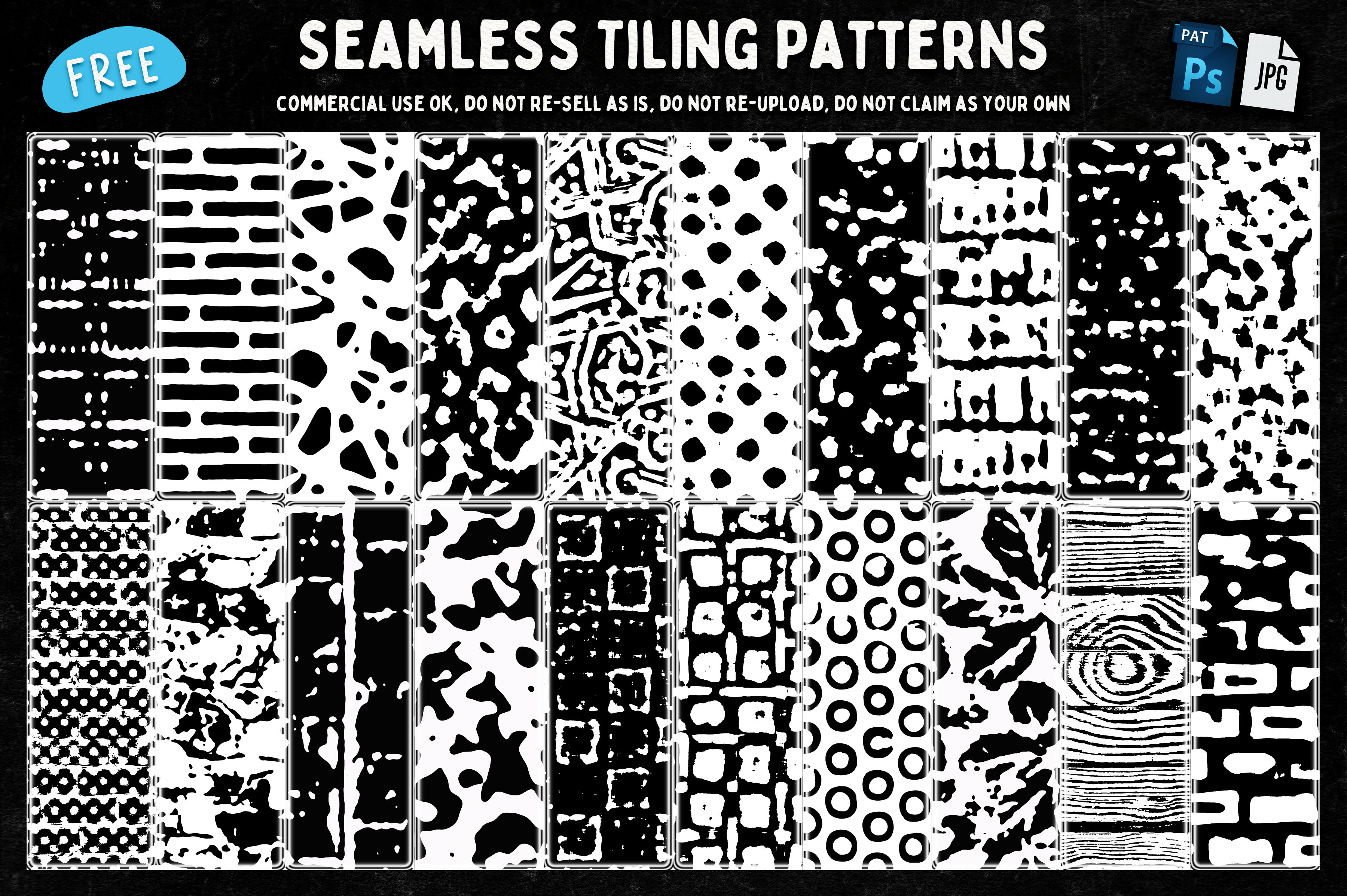 Free Black And White Abstract Seamless Patterns by HGGraphicDesigns on ...