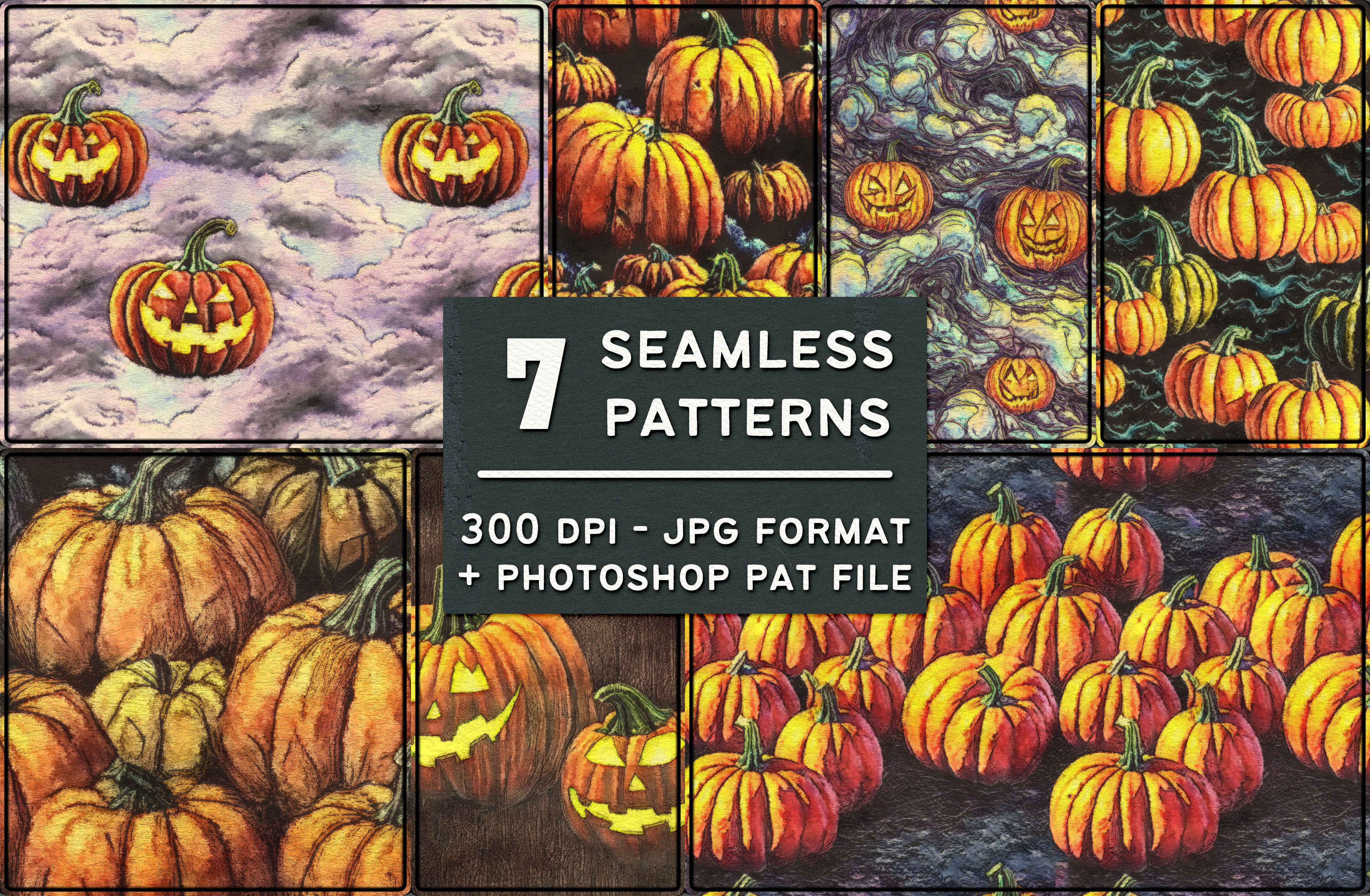 Free Seamless Pumpkin Patterns For Halloween by HGGraphicDesigns on ...