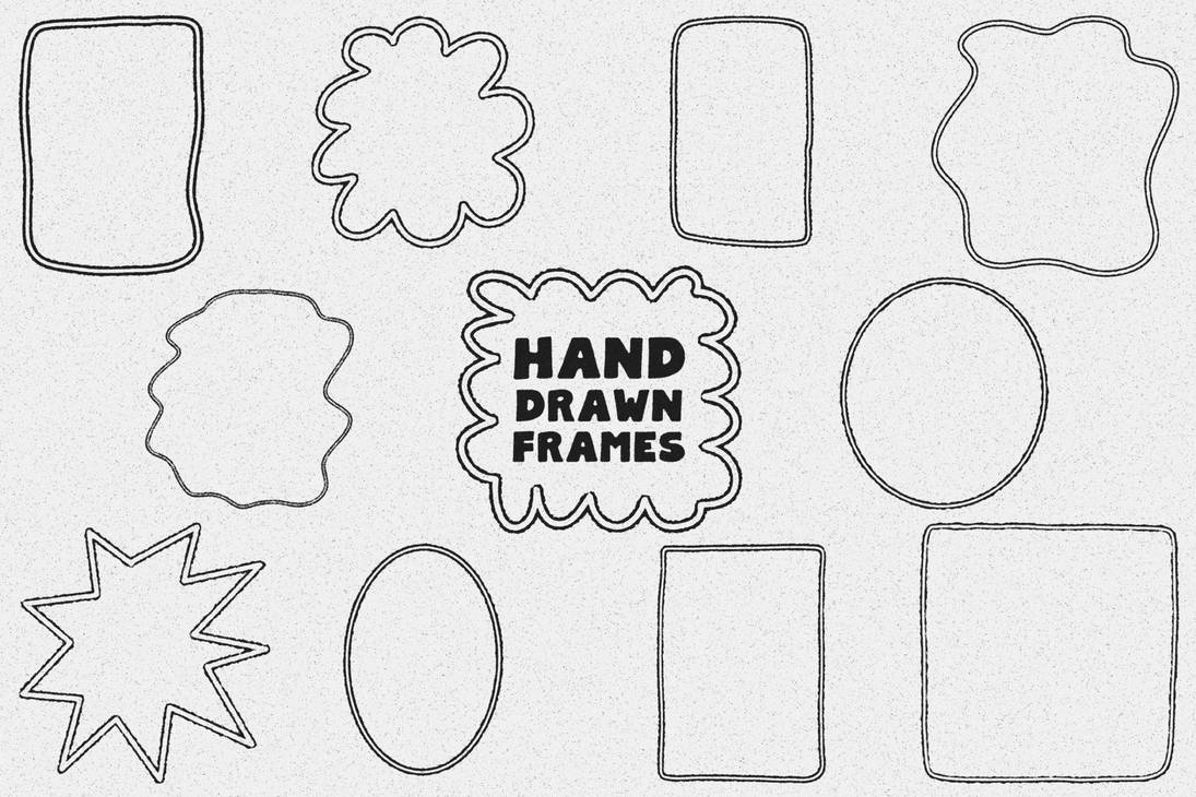 Free Hand Drawn Outlined Frames Clipart Set by HGGraphicDesigns on ...
