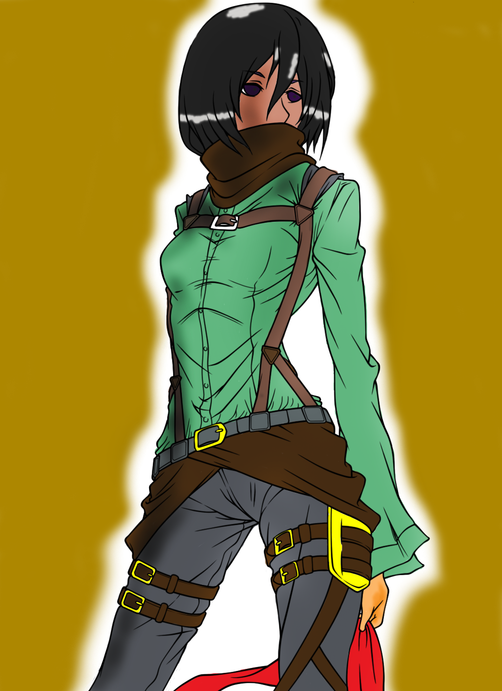 Mikasa colored by pixelpenz by pixelpenz on DeviantArt