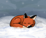 Fox Sleeping in Snow by CrownePrince on DeviantArt