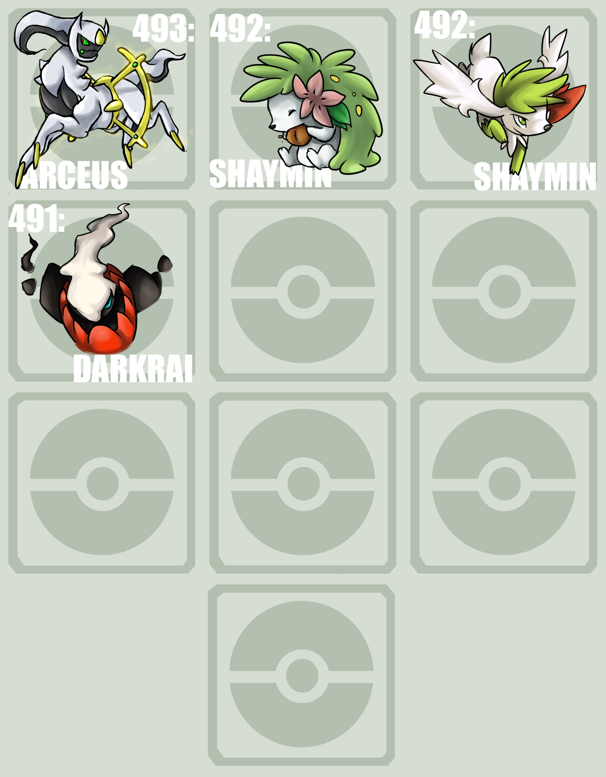 Pokedex Gajinka - 491 to 493 by nyausi on DeviantArt