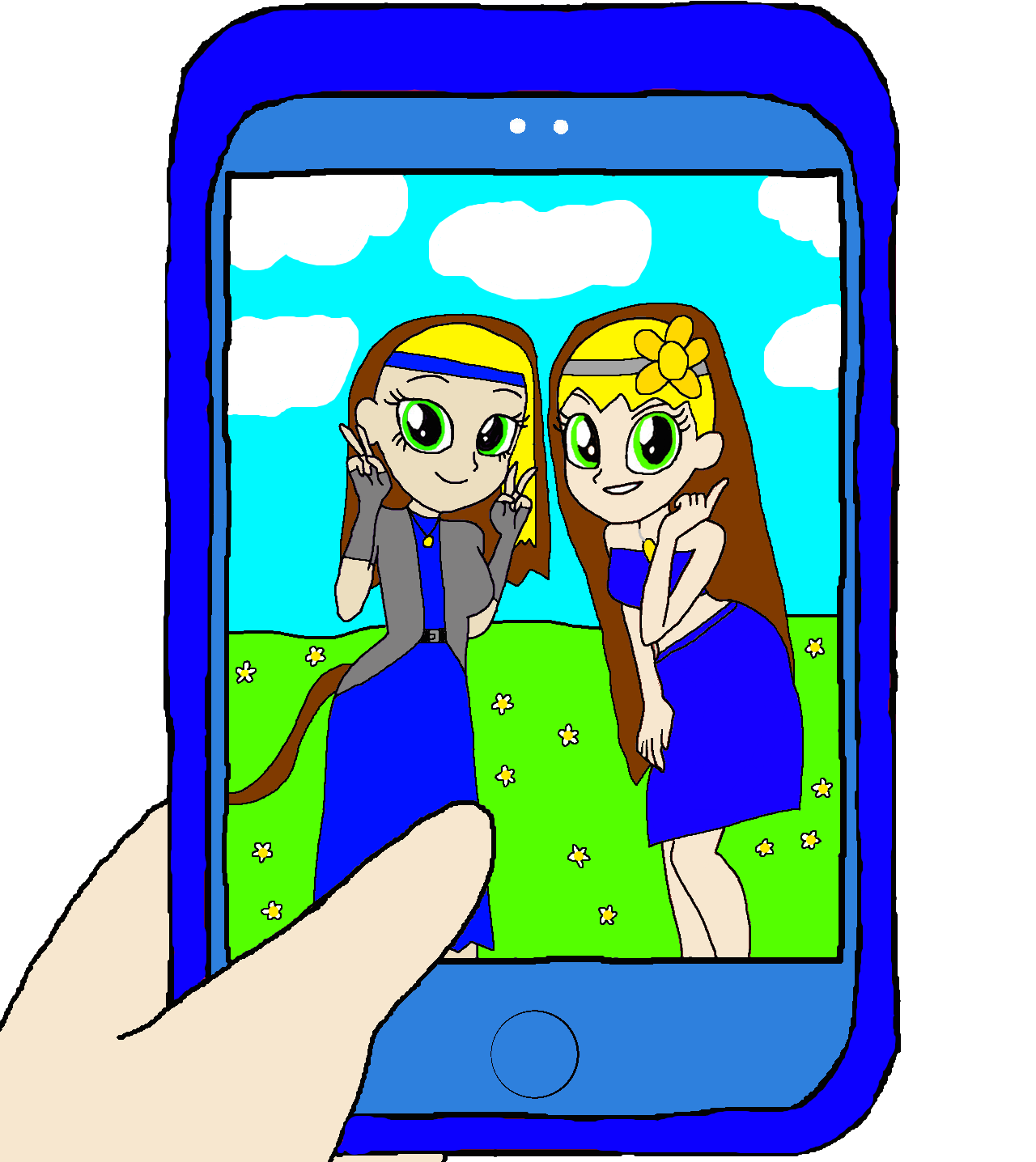 Lara and Kiera in Flower Fields by Dinorex50 on DeviantArt