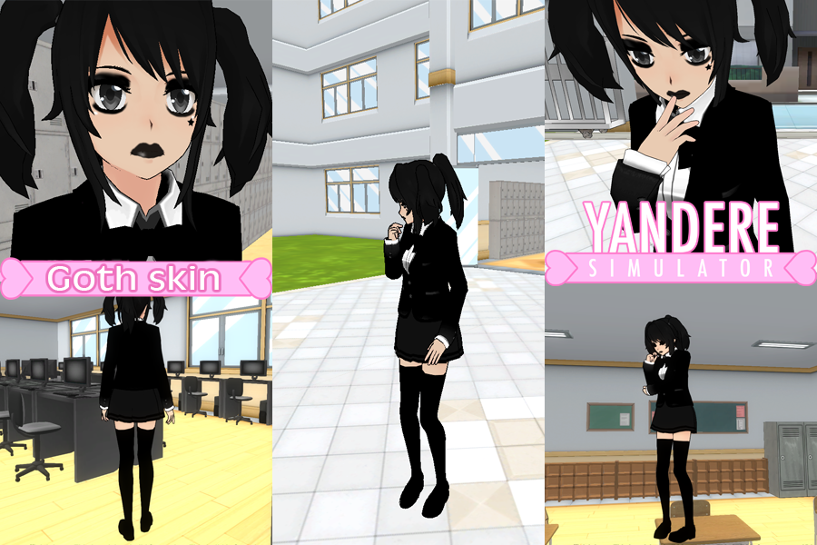 Yandere Simulator Goth Skin (all black) by xx-Hime-sama-xx on DeviantArt