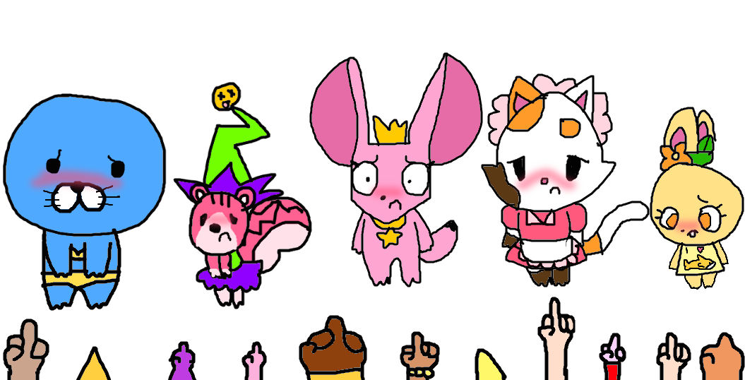 Arienai Trio's friends wear embarassing outfits! by RobertRabbit666 on ...