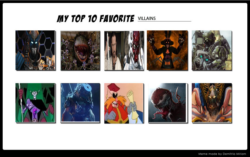 My Top 10 Favorite Villains by ecwfan1 on DeviantArt