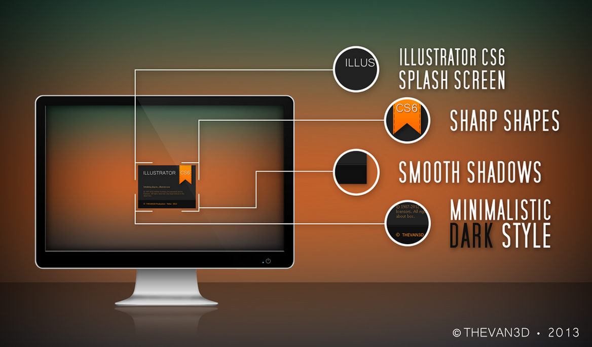 Illustrator CS6 Minimalistic SPLASH SCREEN Dark by THEVAN3D on DeviantArt