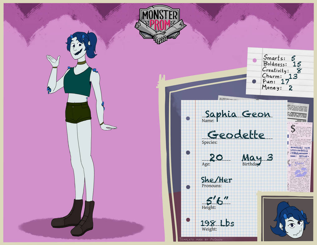 [Monster Prom OC] Saphia Geon by SaikoSaiLent on DeviantArt