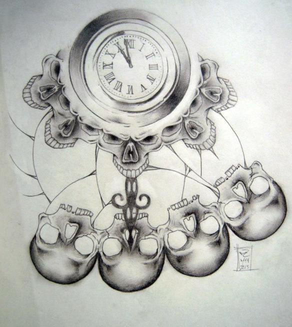 Skulls and Time by MoRobles on DeviantArt
