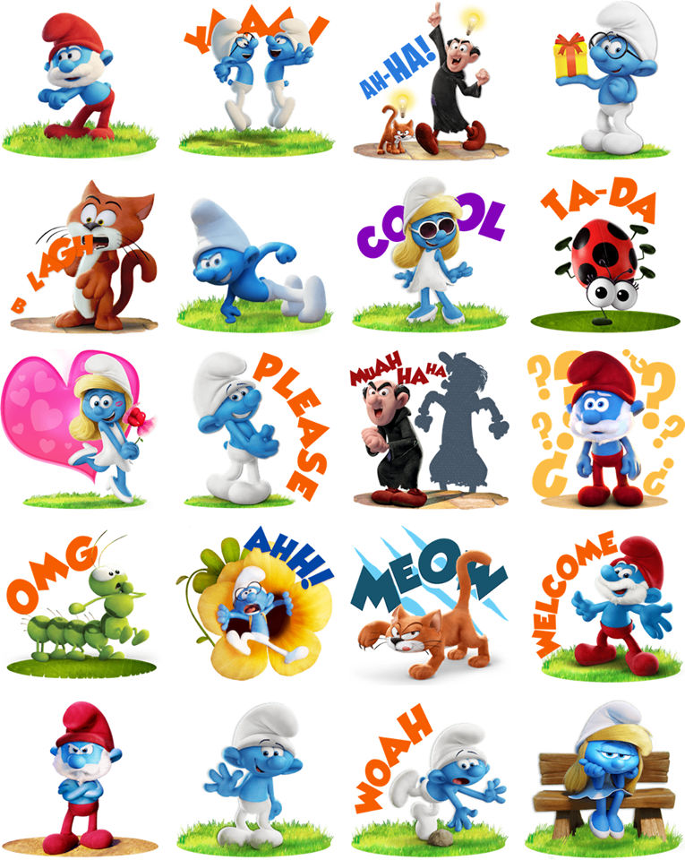 Stickers - Pitufos - Facebook by Yourprincessofstory on DeviantArt