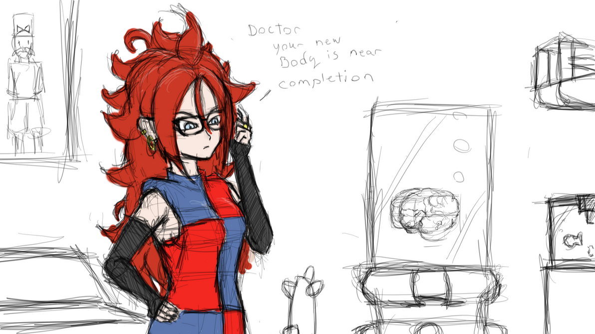 Android21 sketch by InternationalDragon on DeviantArt