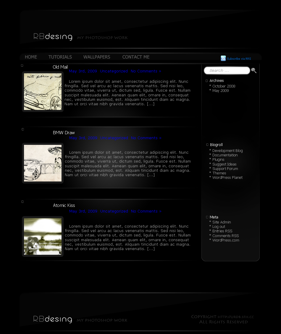 Black Wordpress Theme free psd by rBGFX on DeviantArt