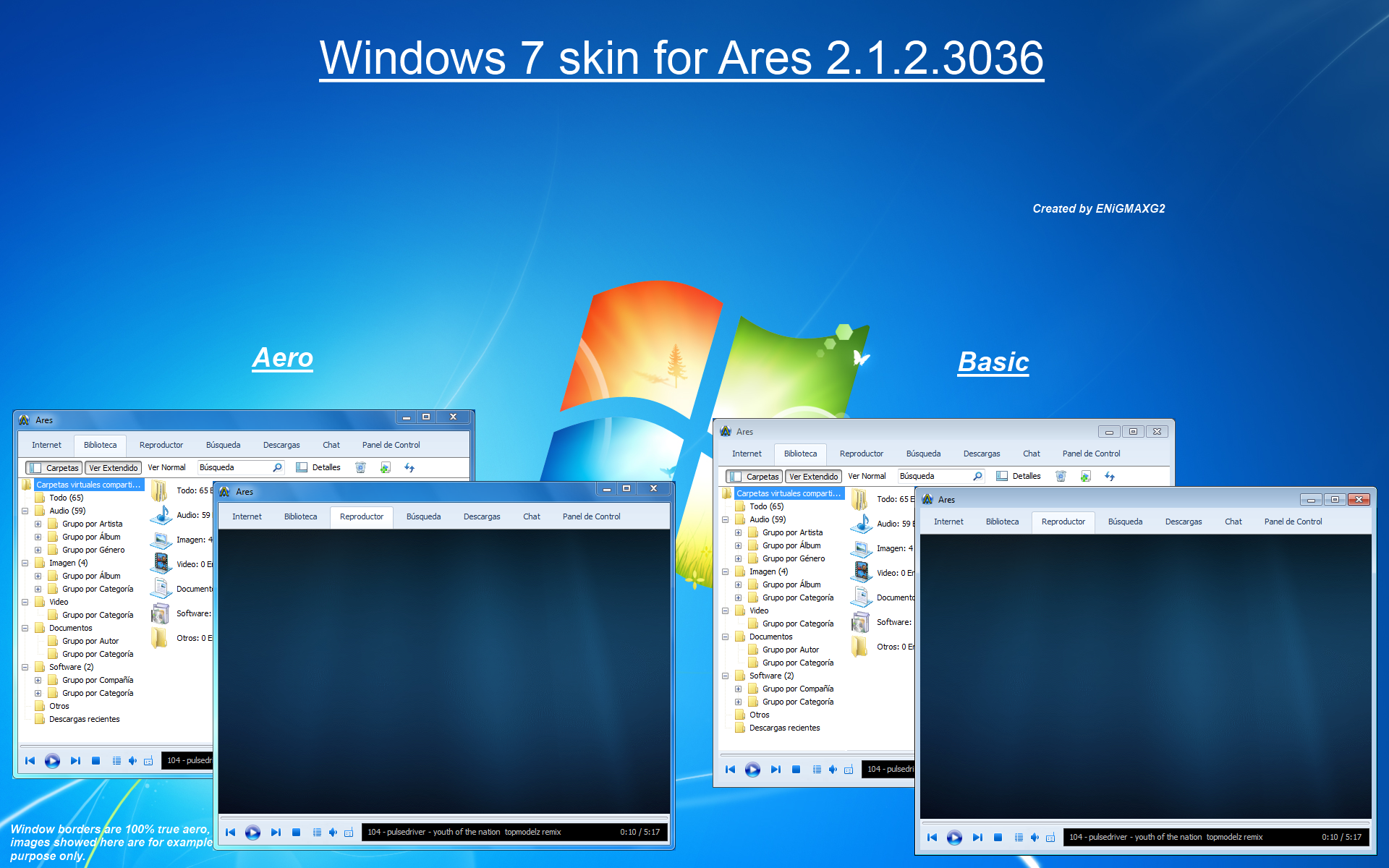 Windows 7 Skin for Ares 2.1.2 by ENIGMAXG2 on DeviantArt