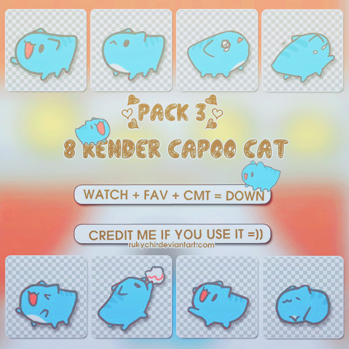 [Pack #3] 8 Render Capoo Cat by Rukychi on DeviantArt